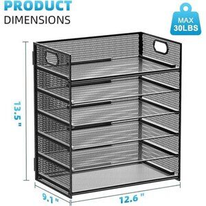 Office | 6 Tier Paper Organizer Letter Tray Mesh Desk File Organizer ...